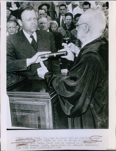 1944 James Houston Davis Oath Governor La Charles O'Neil Politics ...