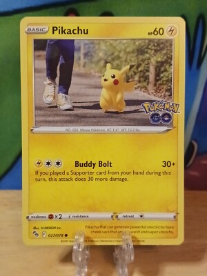 Pokemon - 27/078 Pikachu - Common - Pokemon GO NM/ M WITH SLEEVE AND ...