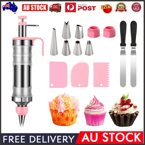 14Pcs Cake Decorating Tools Kit Piping Nozzles Cream Icing Gun Pastry ...