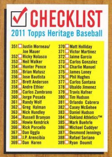 2011 Topps Heritage Checklists #5 Checklist NM-MT | eBay