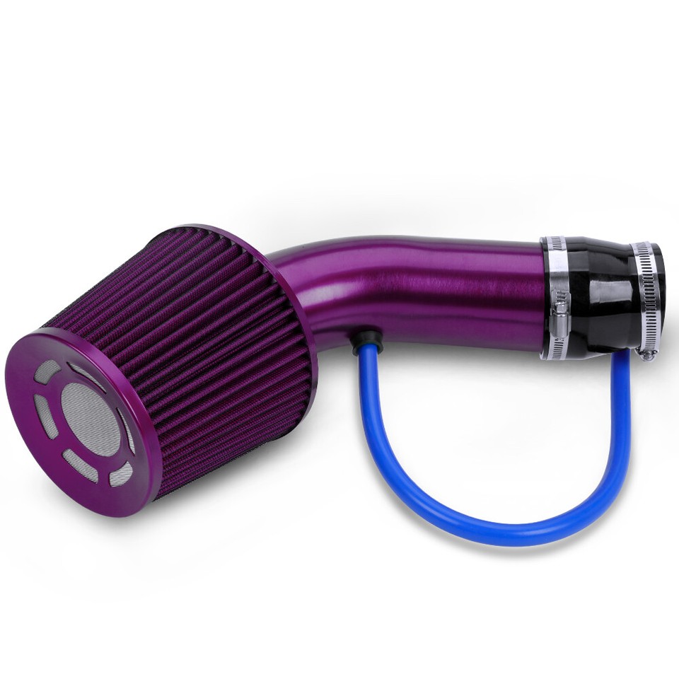 Purple 3" Cold Air Intake Filter Induction Kit Pipe Power Flow Hose ...