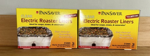 Pansaver Clear Electric Roaster Liners (2 Boxes/4 Liners) Fits 16,18,22 ...
