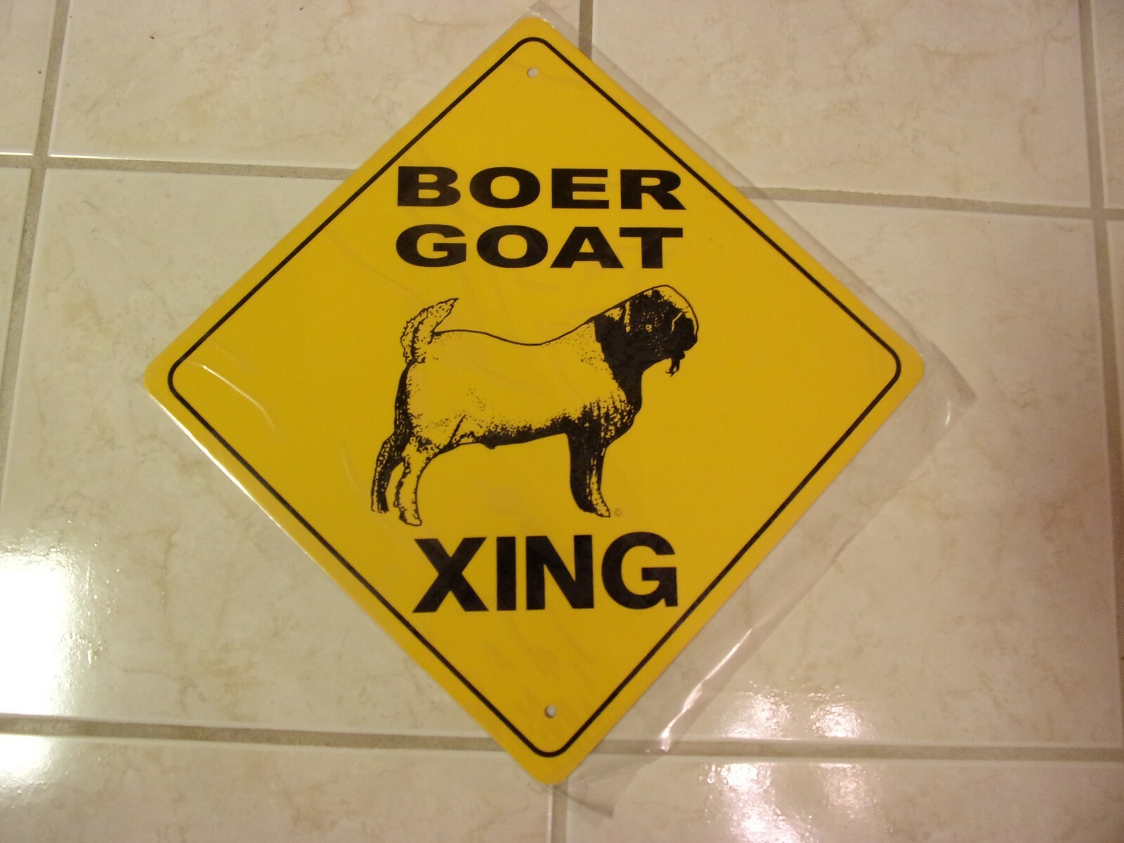 BOER GOAT XING Aluminum Novelty Amber Sign 17" X 17" DIAGONAL SIGN ...