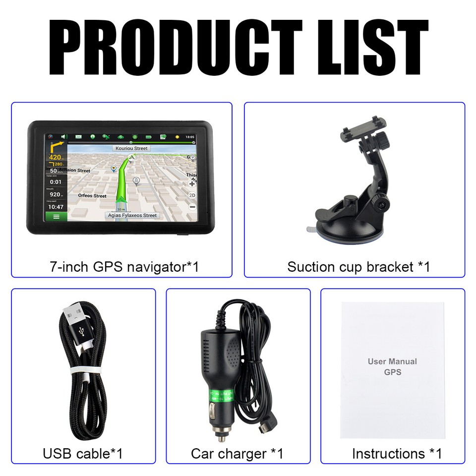 7" Truck Sat Nav HGV Lorry LGV 2024 UPDATED UK/Europe Maps POIs ...