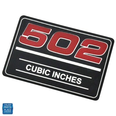 Chevrolet 502 Cubic Inches Valve Cover Metal Insert Decal GM 12393653 ...