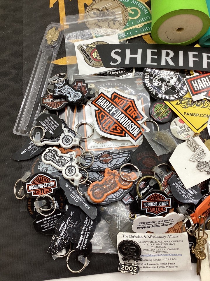 VINTAGE COLLECTIBLE LOT HARLEY AMA INDIAN MOTORCYCLE PATCH PIN KEYCHAIN ...