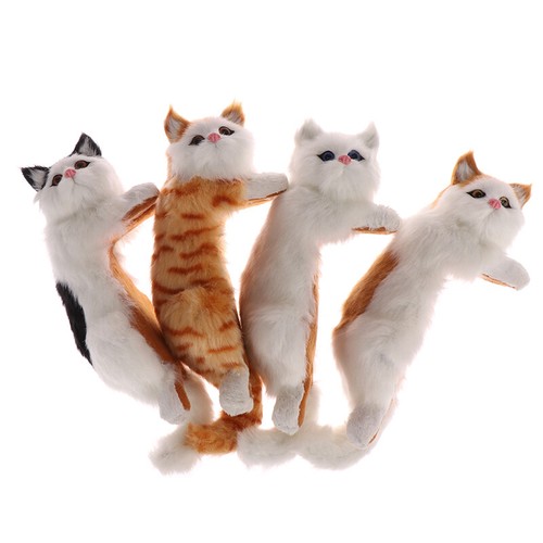 Cute Plush Fake Cat Art Ornaments Figurine Home Desk TV Hanging Toys ...