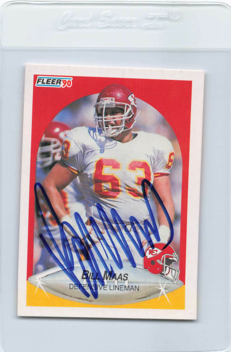 1990 Fleer #203 Bill Maas Chiefs Signed Auto *52751 | eBay