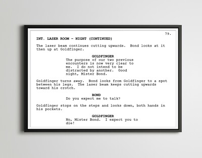 GOLDFINGER Screenplay POSTER! (up to 24" x 36") - Movie - Script ...