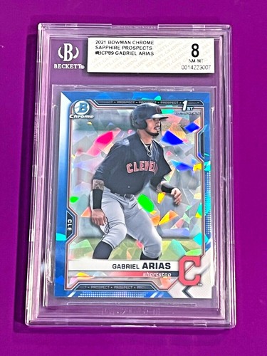 GABRIEL ARIAS 2021 Topps 1st Bowman CHROME BLUE Sapphire BGS 8 NEAR ...