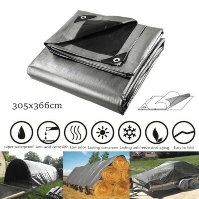 Heavy Duty 305x366cm Tarpaulin Tarp Waterproof Camping Market Stall ...