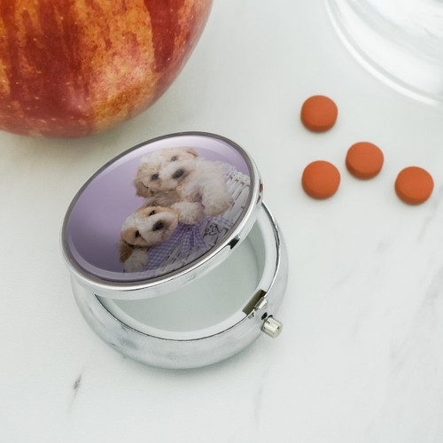 Spoodle Cockapoo Puppies Dogs Wicker Basket Pill Case Trinket Gift Box ...