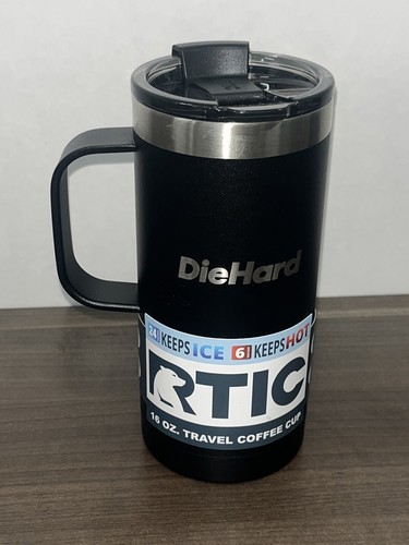 RTIC Travel Coffee Cup Mug with Handle 16 Oz Charcoal Black NEW Diehard ...