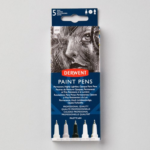 Derwent Paint Pens Palette 04 Greys Pack of 5 | eBay