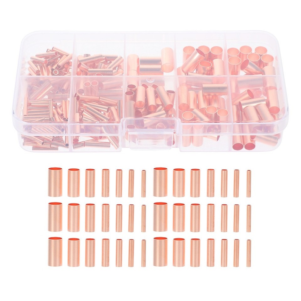 250 Pcs Wire Connection Copper Tubes Connectors Compact Conductor ...