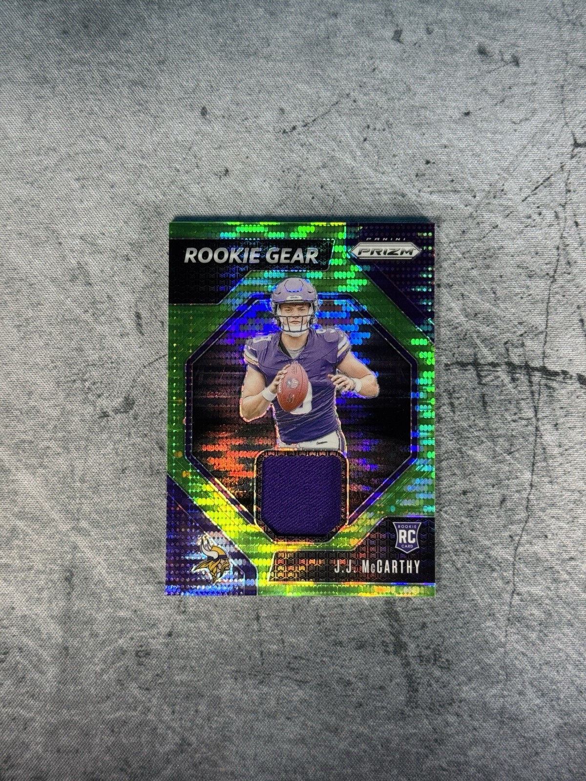 2024 Panini Prizm - Rookie Gear JJ McCarthy #RG-JJM Neon Green Pulsar ...