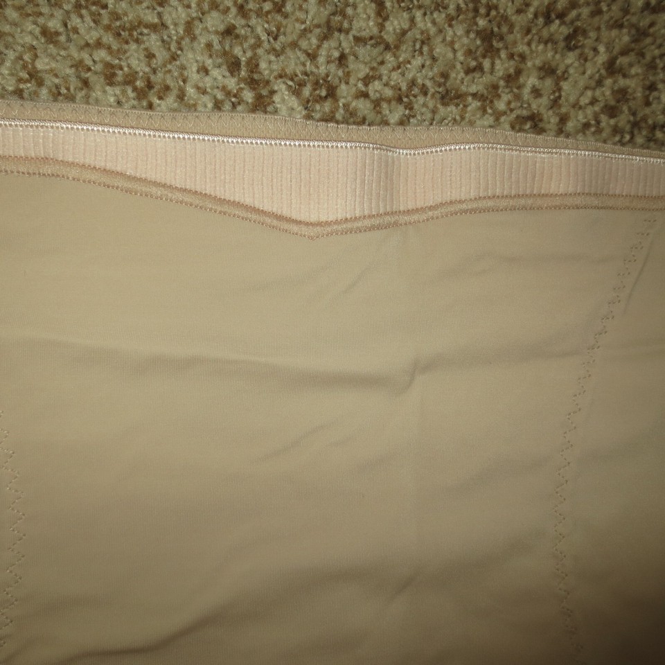 MAIDENFORM NUDE HI WAIST FIRM control LACE trim long leg shaper sz 1X ...