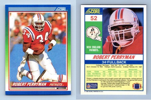 Robert Perryman - Patriots #52 Score 1990 NFL Football Trading Card | eBay