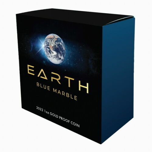 Niue 2022 100$ Earth BLUE MARBLE Apollo Mission 17 Moon Space 1oz Pure ...