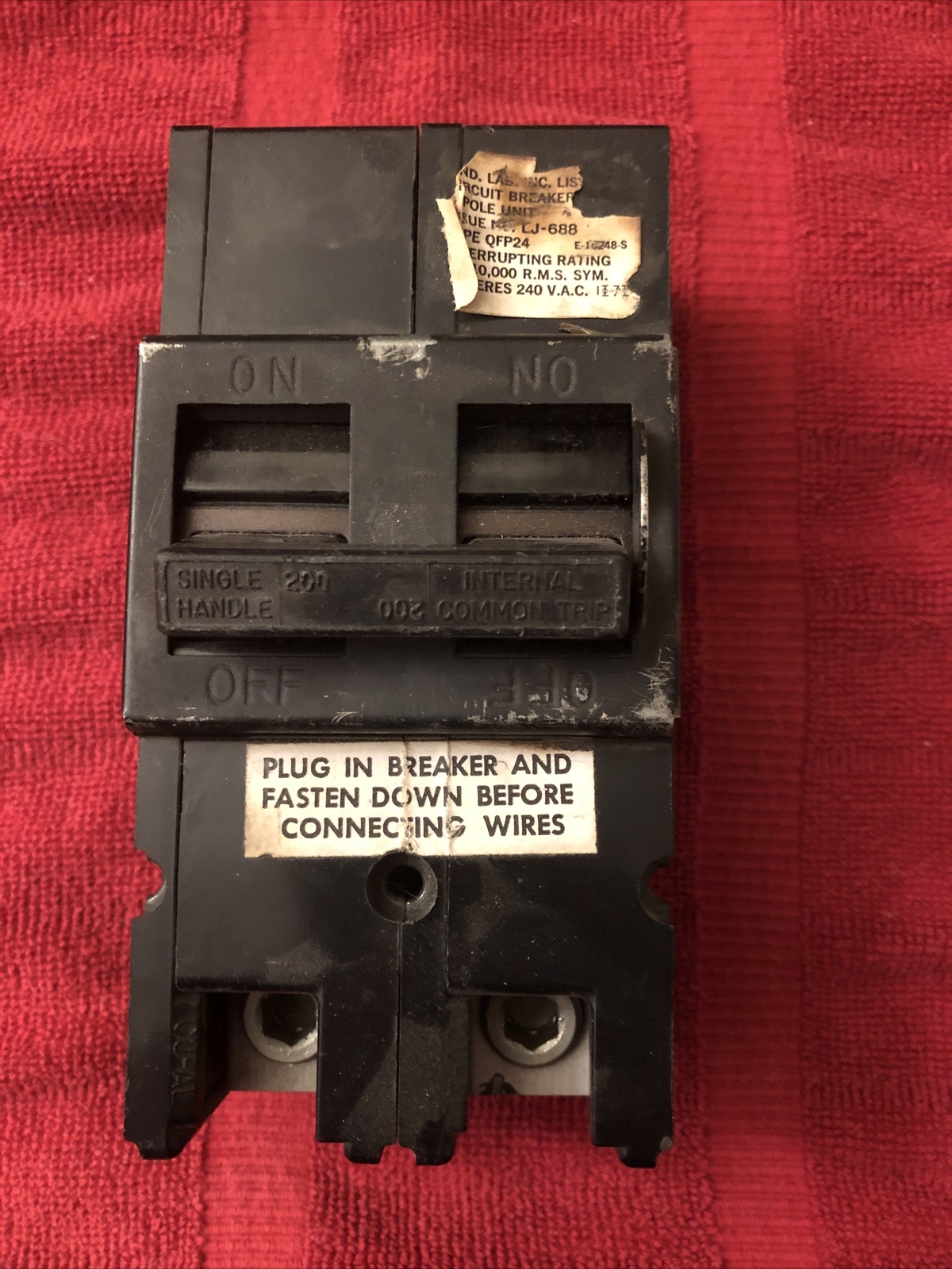 ZINSCO 200 AMP 2 POLE 240 VOLTS CIRCUIT BREAKER USED ELC165 | eBay
