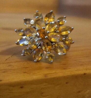 Womens Citrine And Sterling Silver Cocktail Ring by Stauer Size 7 ...