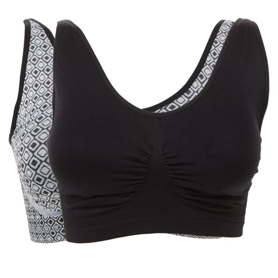 Rhonda Shear 2pack Seamless Jacquard Ahh Bra with Removable Pads ...