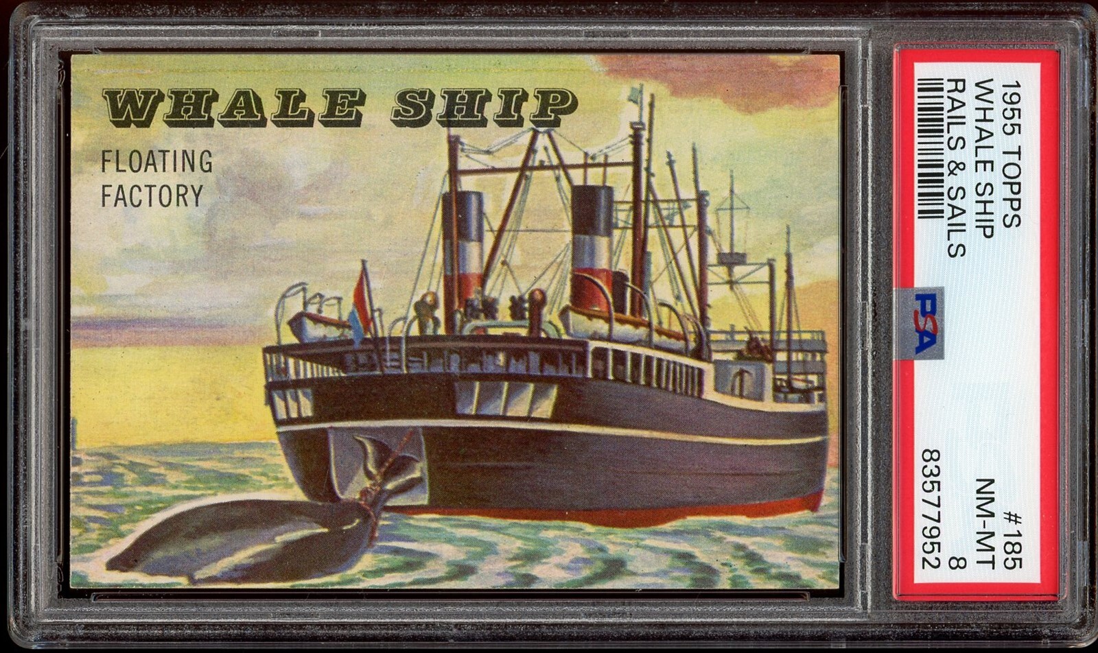 1955 Topps Rails & Sails #185 Whale Ship Rails & Sails PSA 8 *d3 | eBay