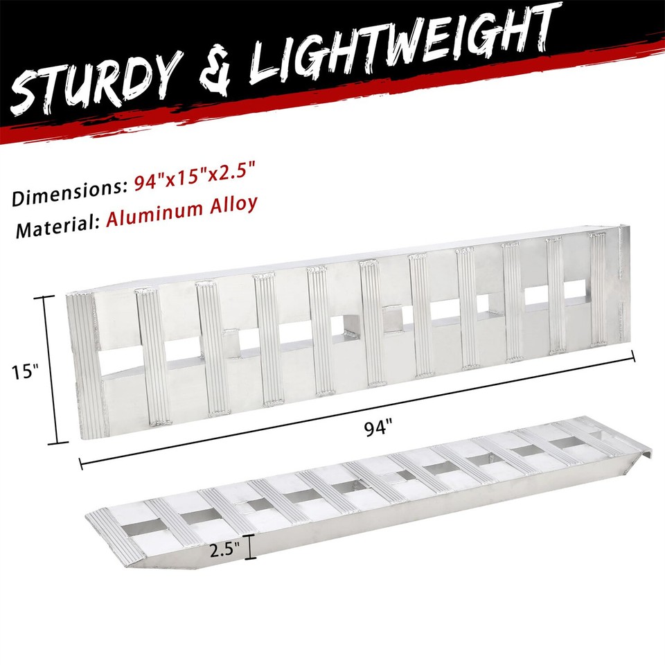 🔥6000lbs Capacity Aluminum Trailer Ramps Loading Ramps for ATV Truck ...