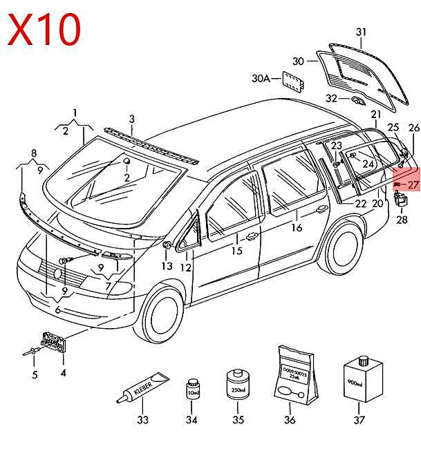 Genuine VW SEAT AUDI Ghia LT 4x4 Sharan syncro 4Motion X10 RET.WASHER ...
