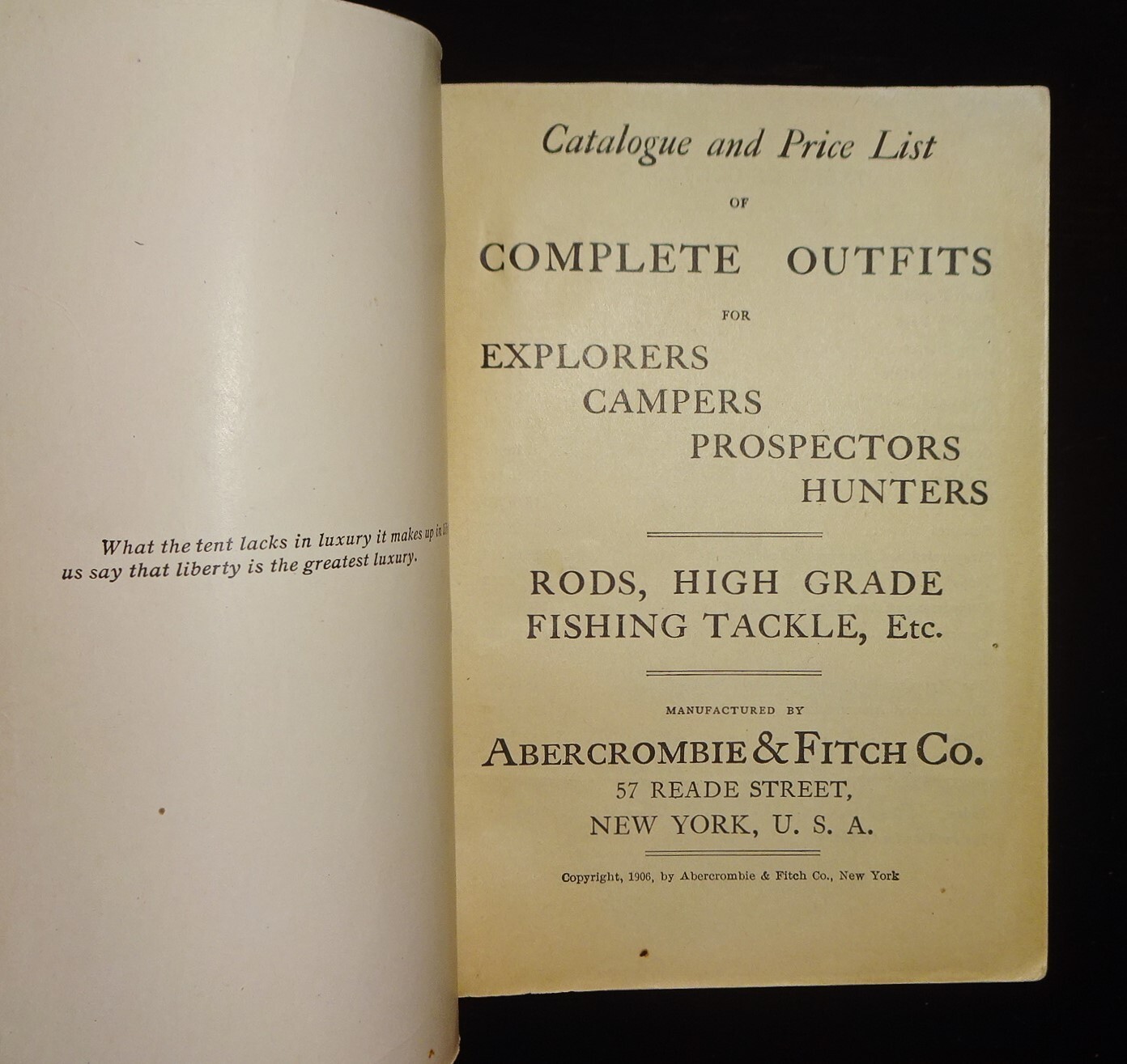 1906 ABERCROMBIE & FITCH Catalog, Fishing Hunting Camping Prospecting ...