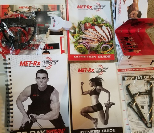 MET RX Fitness Gear Set DVD Workout bands, Nutrition Measuring tool ...