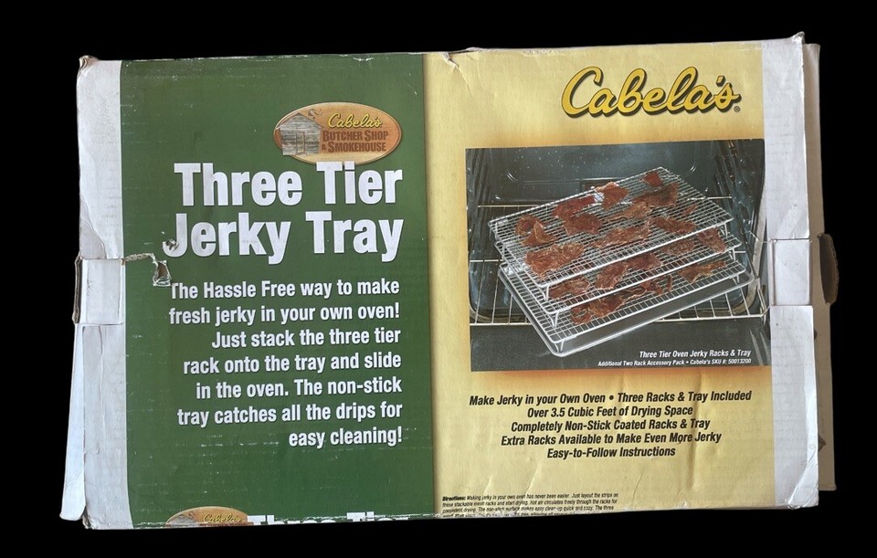 Cabela’s 3 Tier Jerky Tray Folding Racks & Tray Non-Stick Beef Jerky ...