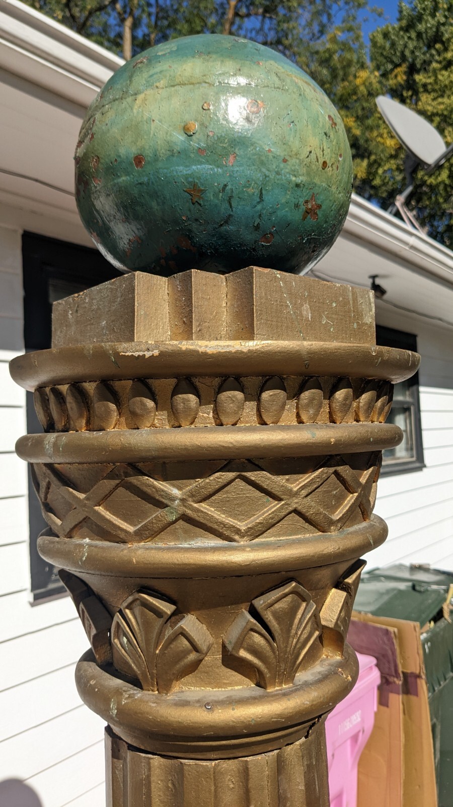 Rare Antique Monumental King Solomon's Gilt Masonic Columns Pillars ...