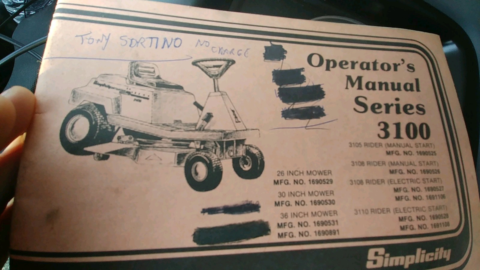 SIMPLICITY TRACTOR OPERATORS MANUAL 5116 LTG 5216H LTH sunstar | eBay