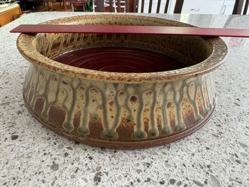 Large Paul Ray Pottery Seagrove Potters Oxblood Red Drip Glaze - 8.5 ...