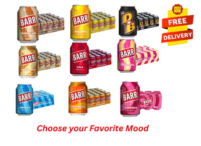 BARR since 1875, 24 pack Fizzy Drink Cans, No Sugar, 24 x 330 ML UK you ...