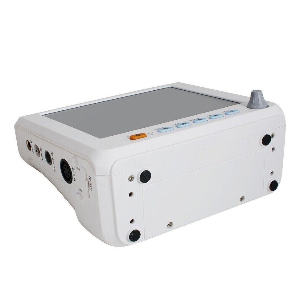 8'' Portable Patient Monitor ECG/NIBP/SPO2/TEMP/RESP/PR Cardiac System ...