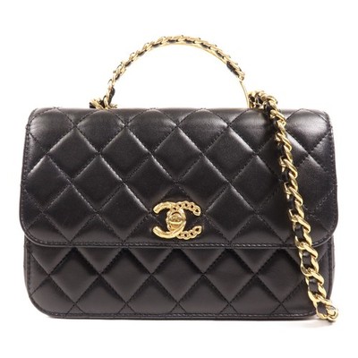 CHANEL CC GHW Chain Shoulder 2 Way Bag AS4307 Calfskin Leather Black | eBay