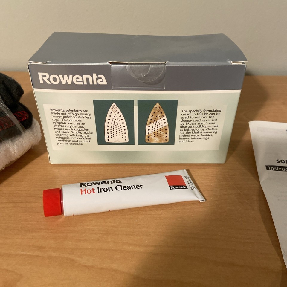 Rowenta ZD100 Non-Toxic Stainless Steel Soleplate Cleaner Kit for Steam ...