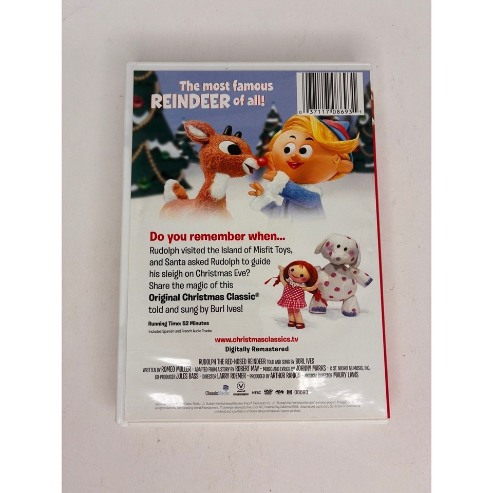 Rudolph the Red-Nosed Reindeer DVD 2010 Original Christmas Classic Burl ...