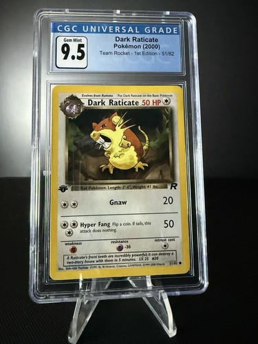 Dark Raticate 51/82 1st Edition Pokemon Team Rocket CGC 10 Gem Mint | eBay