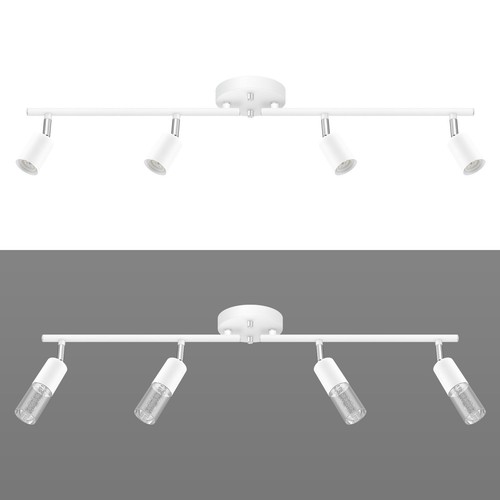 Riel Con 4 Luces LED De Techo Blanca Moderna Luminaria Para Sala ...