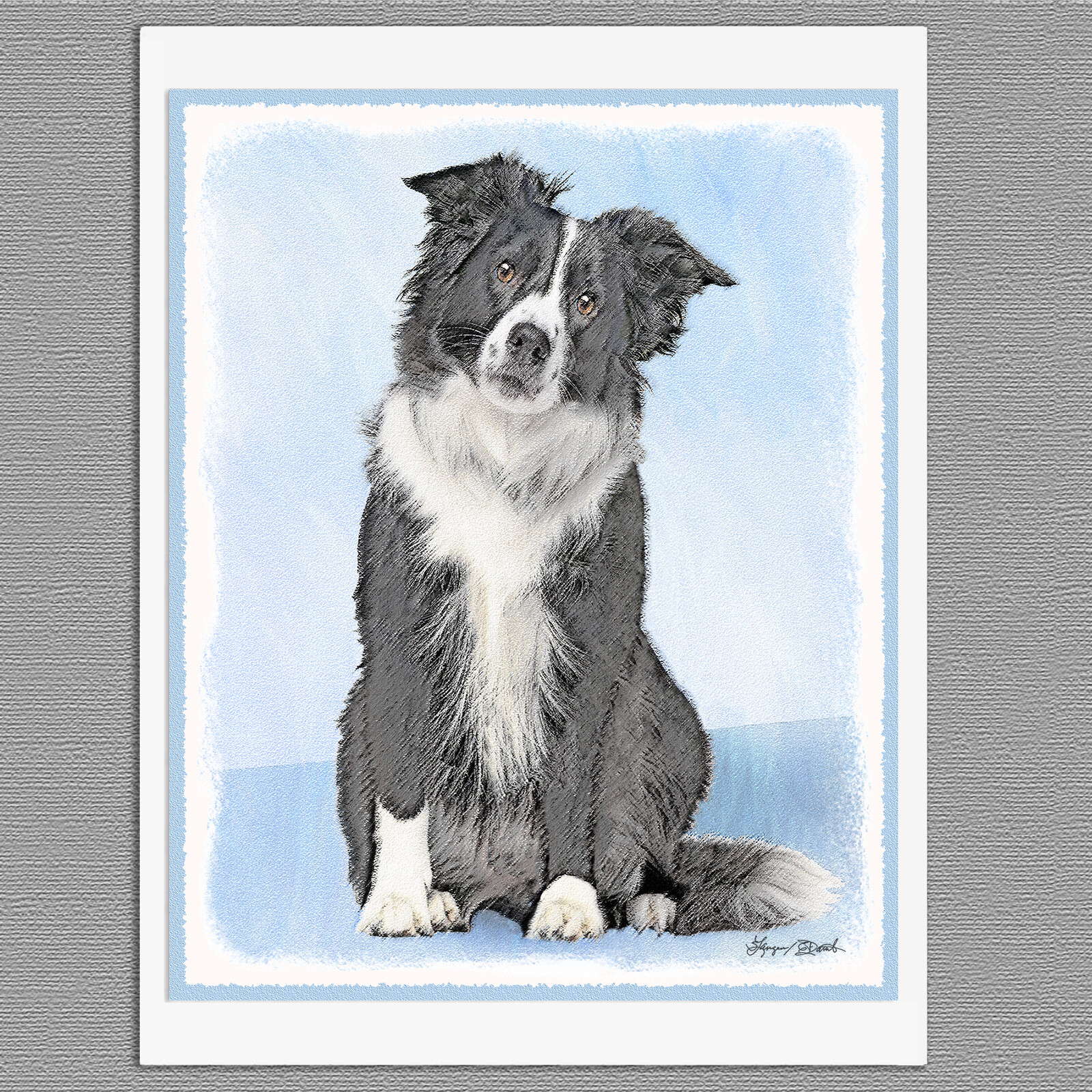 6 Border Collie Dog Blank Art Note Greeting Cards | eBay