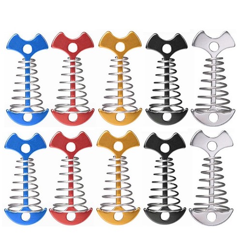 10Pcs Adjustable Plank Floor Spring Anchor Tent Pegs Buckle6388 ...
