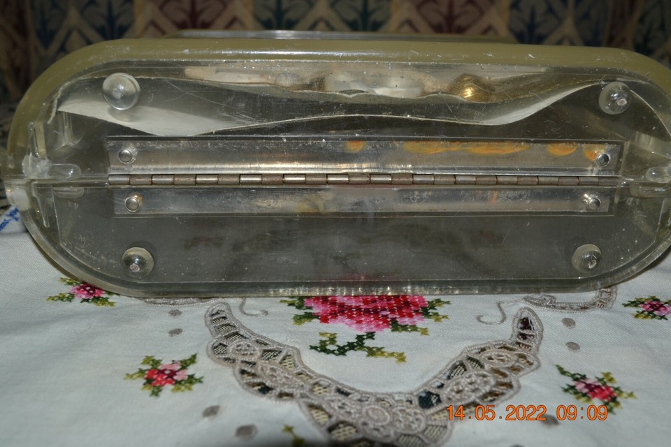 Florida Vintage Lucite Handbag with Gold sparkles and seashells | eBay UK