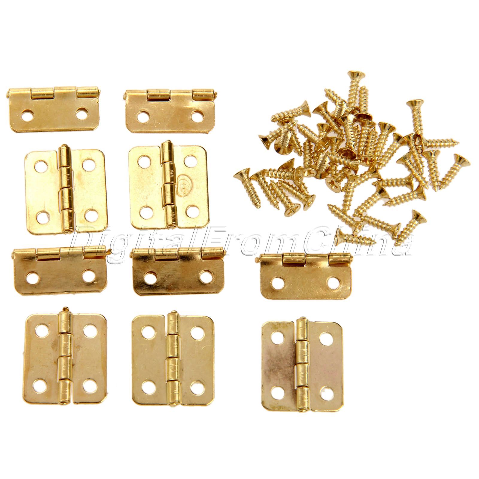 50X Small Mini Decorative Jewelry Box Case Hinges Brushed Brass0.71"*0. ...