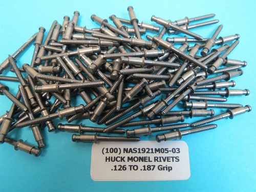 (100) NAS1921M05-03 HUCK Flush Blind Monel Rivets Aircraft Aerospace ...