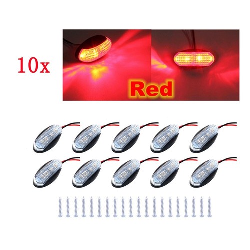 Side Marker LED Lights 12V/24V IP68 4X LED Front Rear Indicator RED ...
