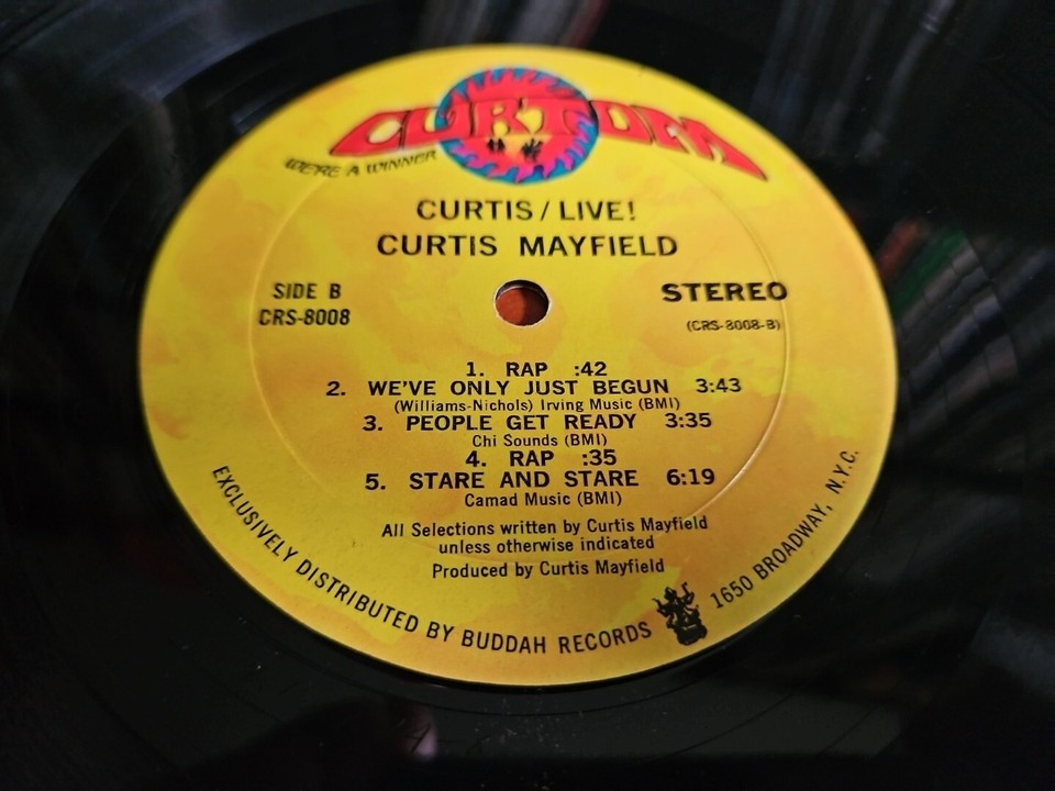 Curtis Mayfield ‎– Curtis / Live! 1971 VG LP Album Funk Soul R&B CRS ...