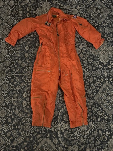 Vtg 60s Flying Coveralls Orange Flight Suit CWU 1/P USAF Military ...